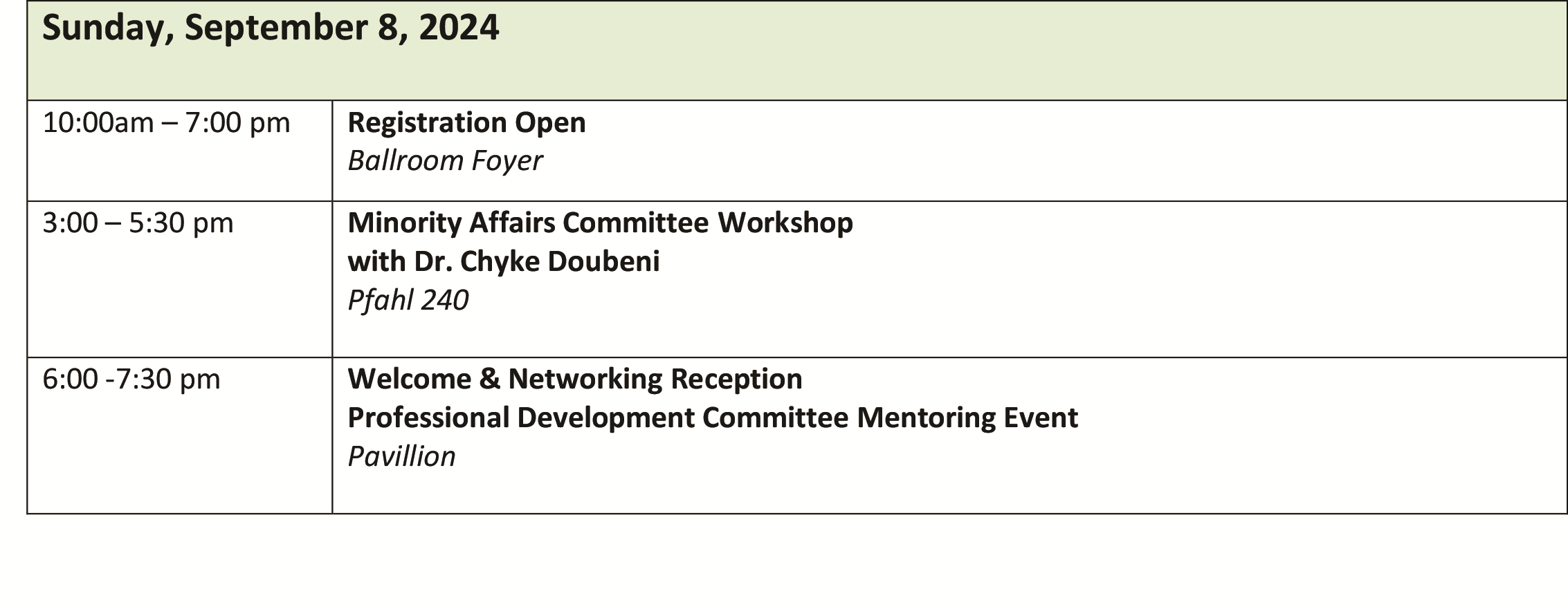 2024 Annual Meeting Day 1 Schedule